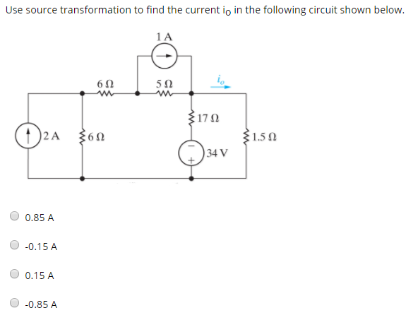 Solved n to find the current io in the following circuit | Chegg.com