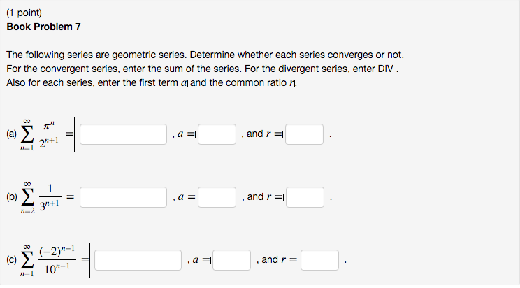 Solved (1 point) Book Problem 31 If the nth partial sum of a | Chegg.com