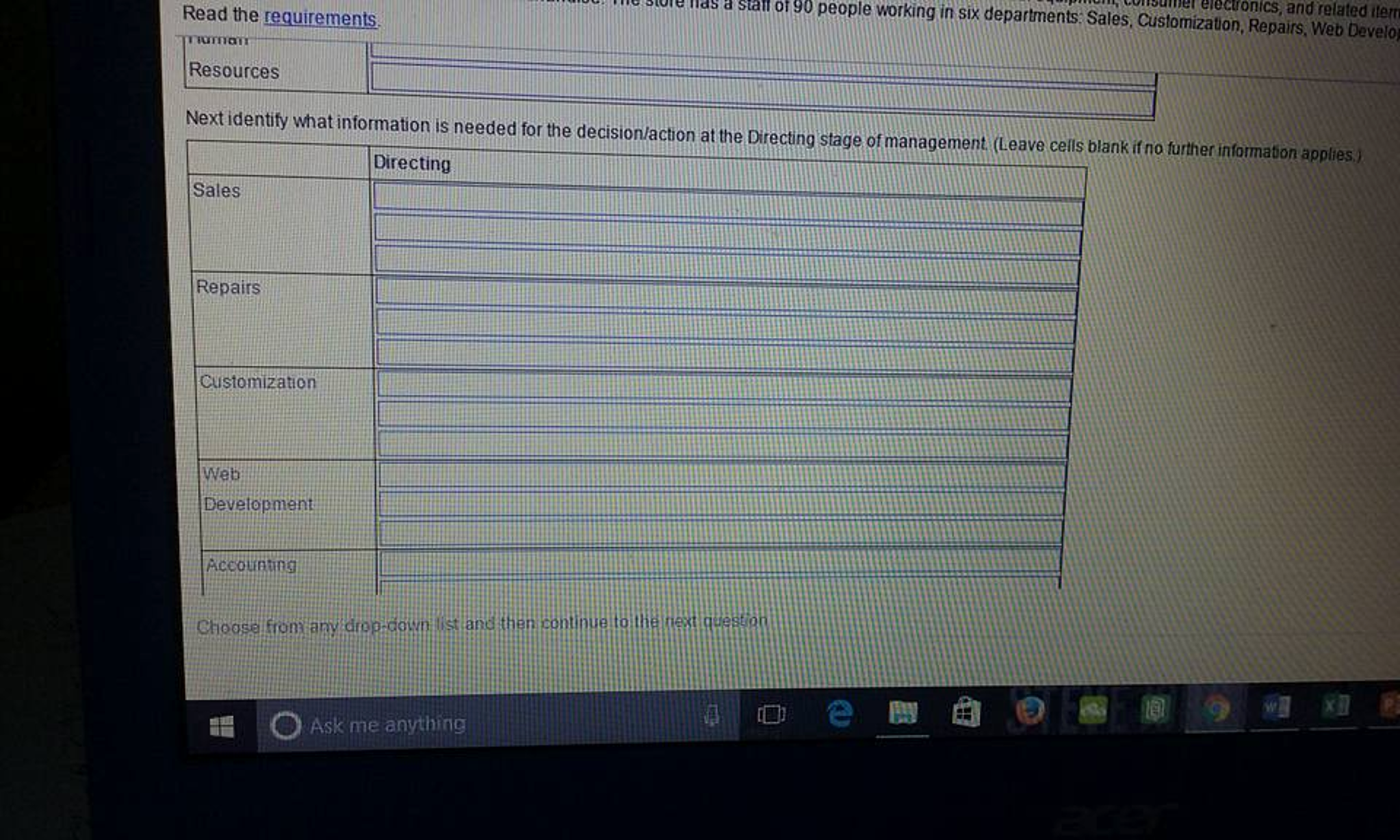 Solved Requirement 1. For each of the six? departments, | Chegg.com
