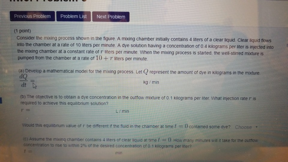 Solved Previous Problem Problem List Next Problem (1 point) | Chegg.com