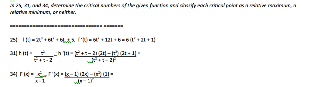 Solved In 25, 31, and 34, determine the critical numbers of | Chegg.com