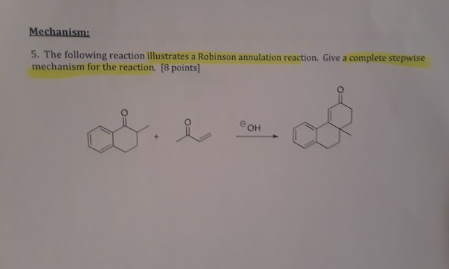 Solved Mechanism: 5. The following reaction illustrates a | Chegg.com