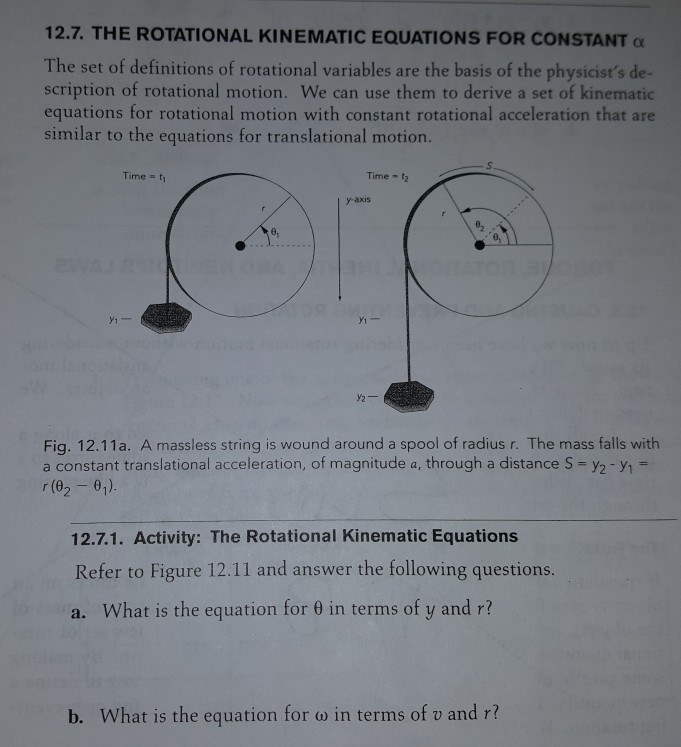 Solved: 12.7. THE ROTATIONAL KINEMATIC EQUATIONS FOR CONST... | Chegg.com