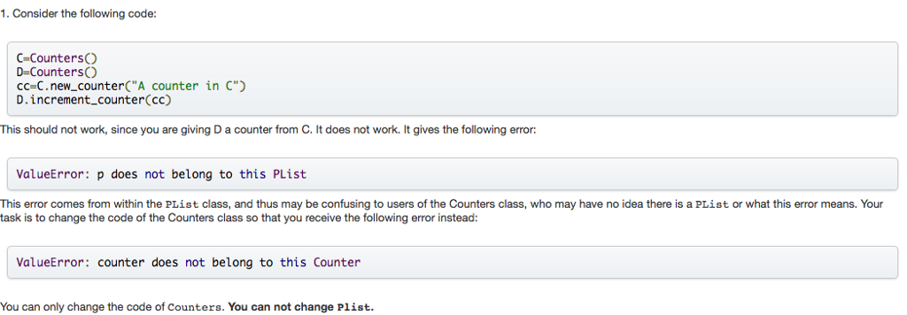 Solved class Counters: class Item: def nit self name self. | Chegg.com