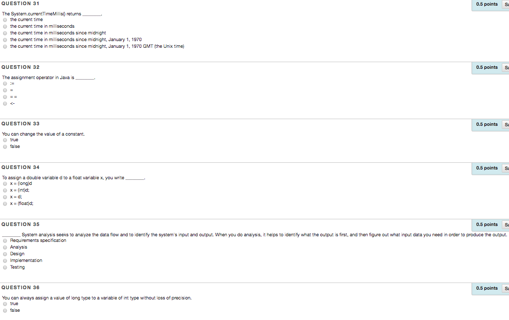 Solved QUESTION 1 Math.pow(2, 3) returns 8 9.0 8.0 QUESTION | Chegg.com