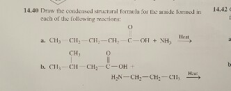 Solved Draw the condensed structural formula for the amide | Chegg.com