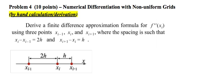 Solved Problem 4 (10 points) - Numerical Differentiation | Chegg.com