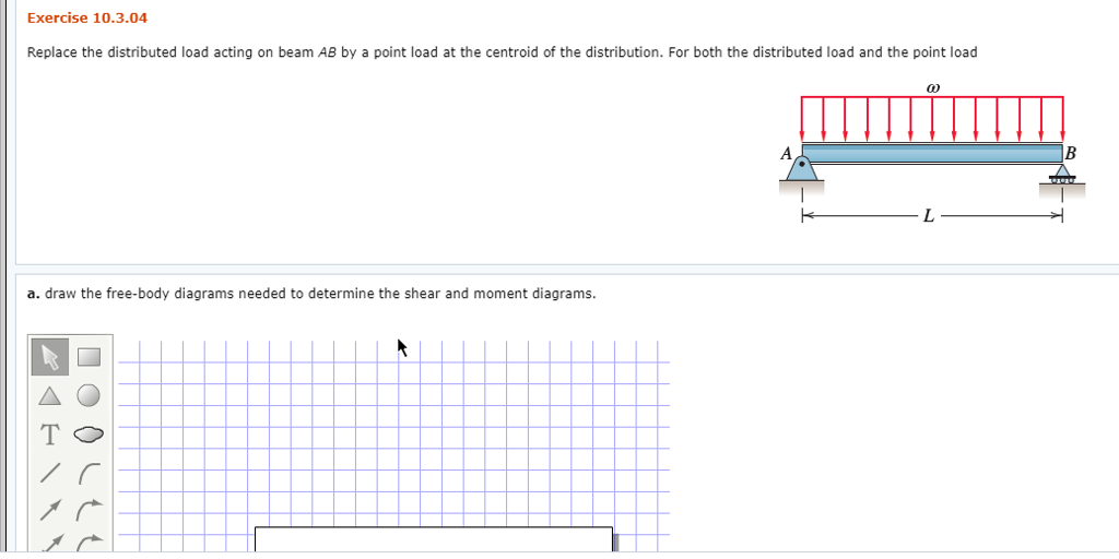 Solved Exercise 10.3.04 Replace the distributed load acting | Chegg.com