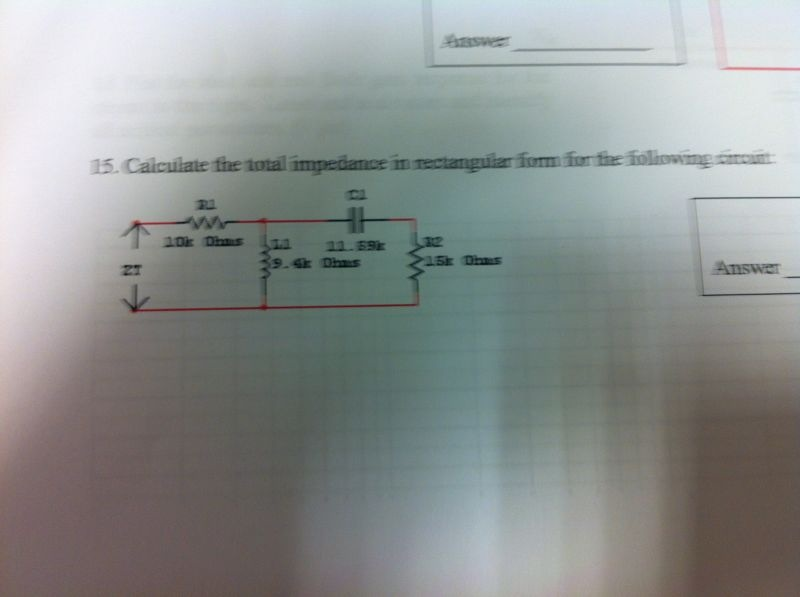 Solved calculate the total impedance in rectangular form Â | Chegg.com
