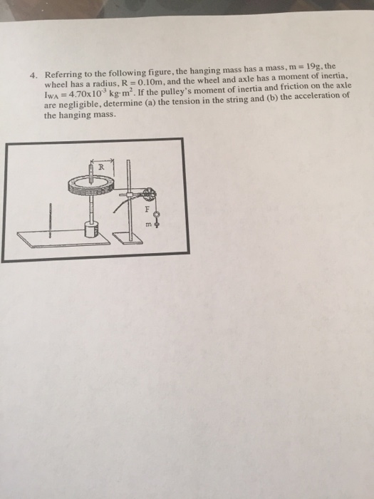 Solved PRE-LAB FORM ROTATIONAL INERTIA OF A WHEEL 1. Write a | Chegg.com
