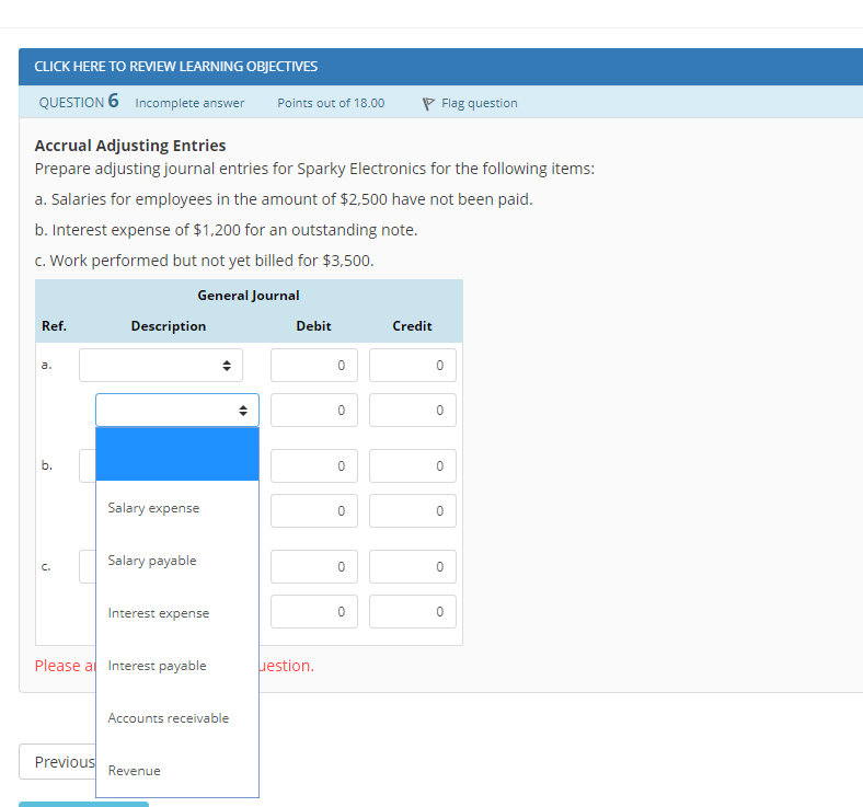 Solved CLICK HERE TO REVIEW LEARNING OBJECTIVES QUESTION 6 | Chegg.com