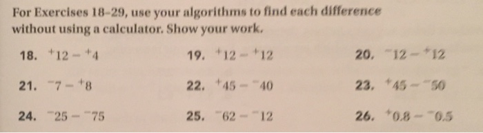 Solved Use your algorithms to find each difference without | Chegg.com