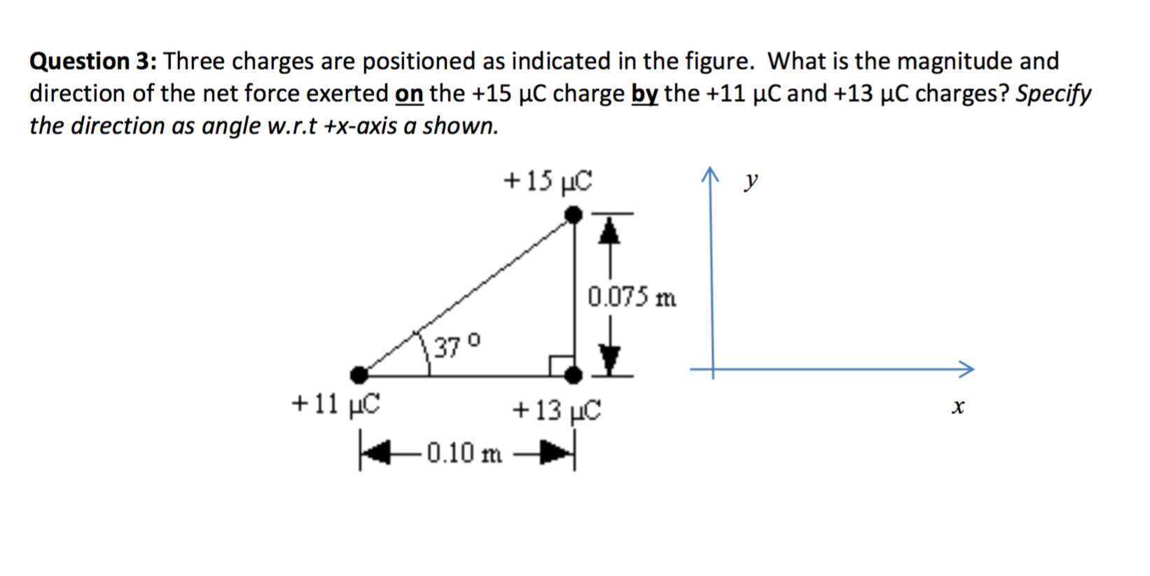 Solved Question 3: Three charges are positioned as indicated | Chegg.com