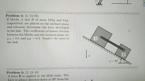 Solved If blocks A and B of mass 10kg and 6kg, respectively | Chegg.com