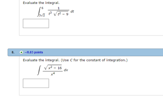Solved Evaluate the integral. Integral^5_3 squareroot 2 | Chegg.com