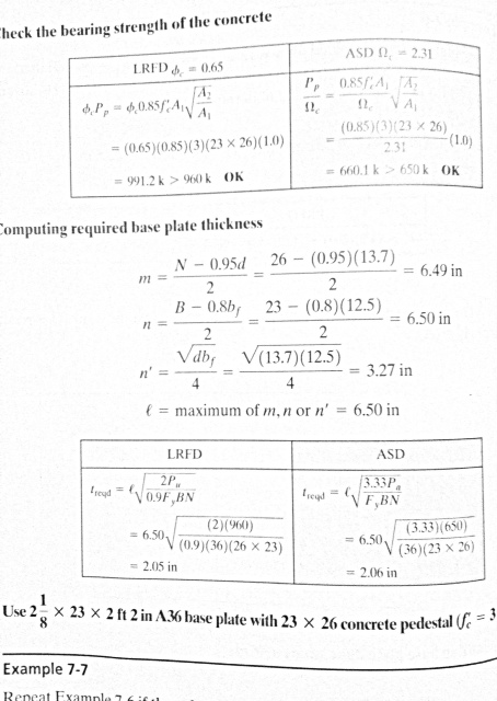 Solved Check the bearing strength of the concrete Computing | Chegg.com