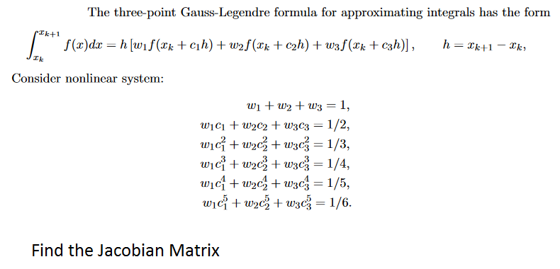 Solved The three-point Gauss-Legendre formula for | Chegg.com