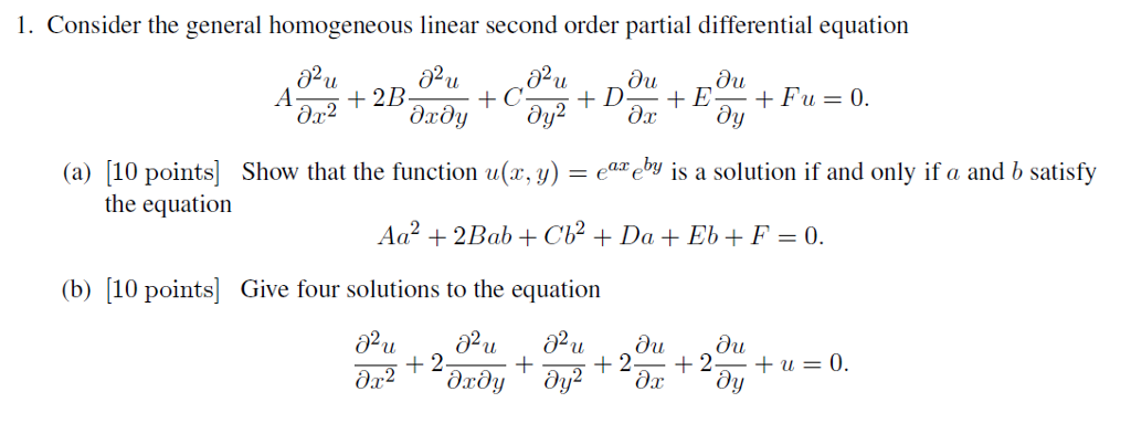 Solved Consider The General Homogeneous Linear Second Order
