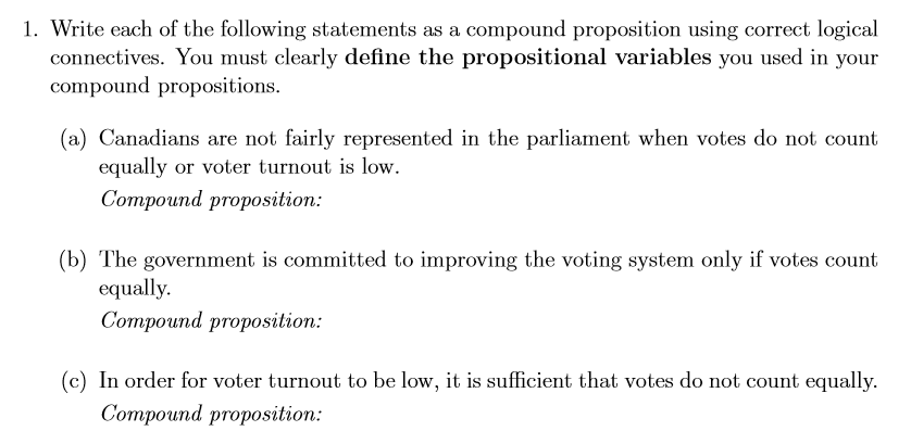 Solved Write each of the following statements as a | Chegg.com