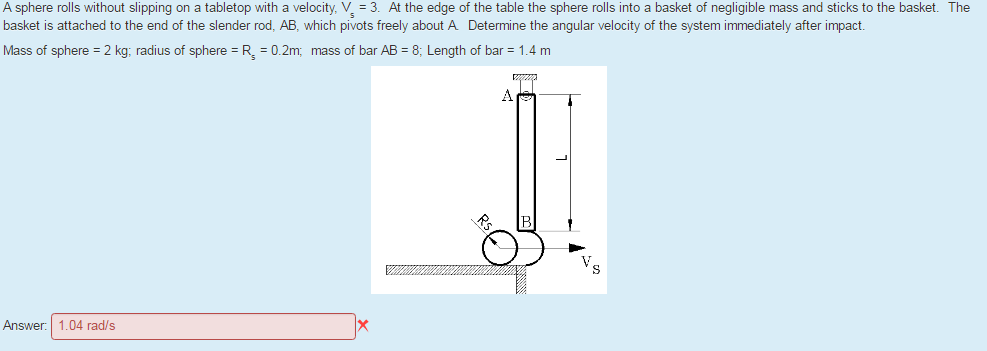 Solved A sphere rolls without slipping on a tabletop with a | Chegg.com