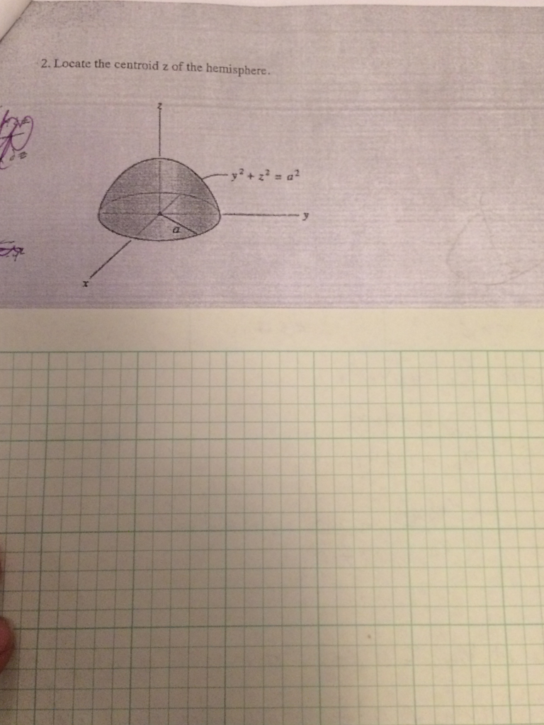 Solved Locate the centroid z of the hemisphere. | Chegg.com