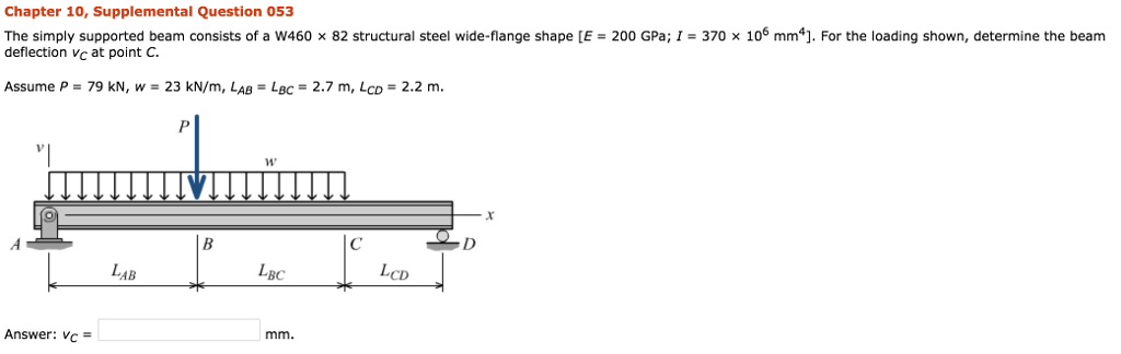 Solved The simply supported beam consists of a W460 × 82 | Chegg.com