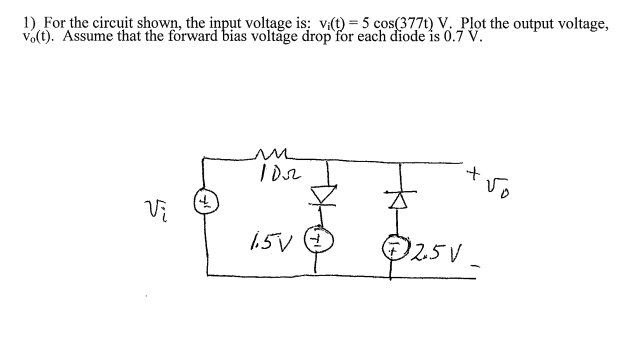 Solved For the circuit shown, the input voltage is: v_i (t) | Chegg.com