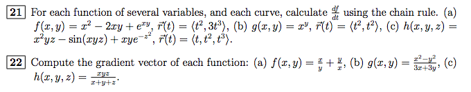 Solved For each function of several variables, and each | Chegg.com