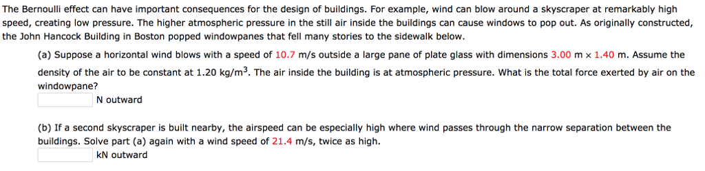 Solved The Bernoulli effect can have important consequences | Chegg.com