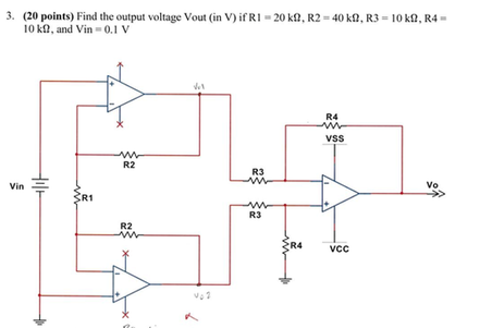 Solved 3. (20 points) Find the output voltage Vout (in | Chegg.com