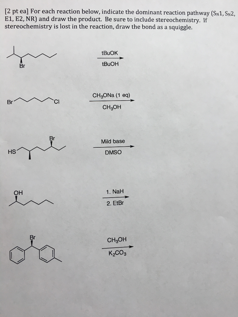 Solved For each reaction below, indicate the dominant | Chegg.com