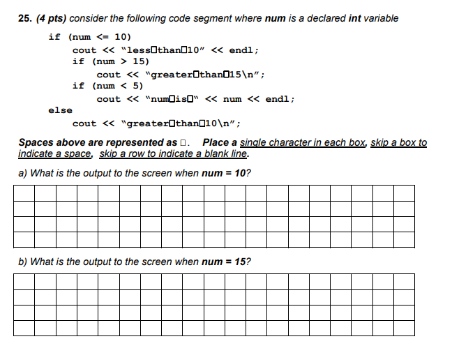 Solved 233 Pts Show The Output For The Following Segment