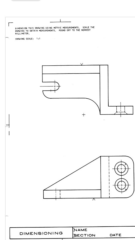 Solved DIMENSION THIS DRAWING USING METRIC MEASUREMENTS, | Chegg.com