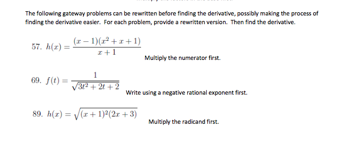 Solved The following gateway problems can be rewritten | Chegg.com