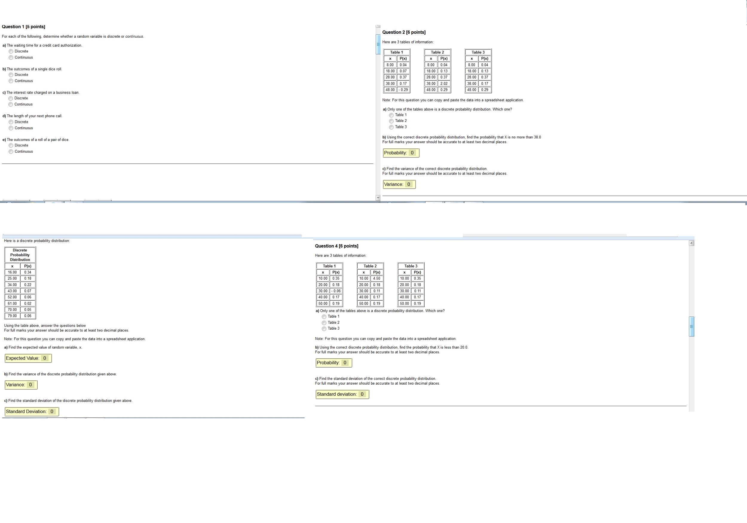 Solved For each of the following, determine whether a random | Chegg.com