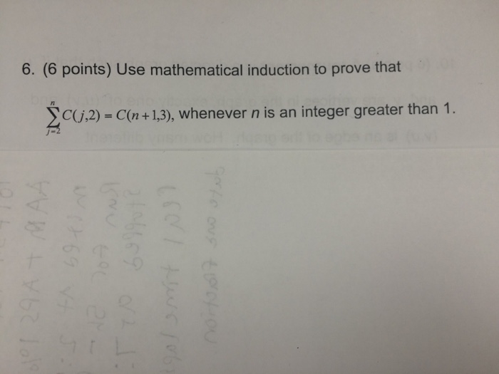 Solved Use mathematical induction to prove that Sigma j = 2 | Chegg.com