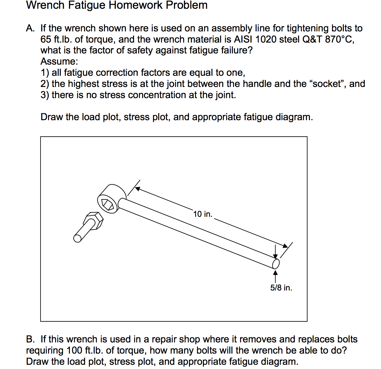If the wrench shown here is used on an assembly line | Chegg.com