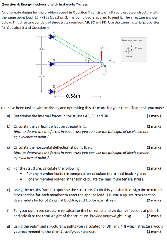 Solved Energy methods and virtual work: Trusses An | Chegg.com