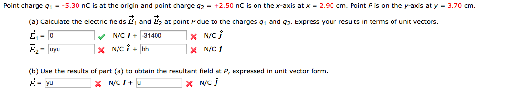 Solved Point charge q1= -5.30 nC is at the origin and point | Chegg.com