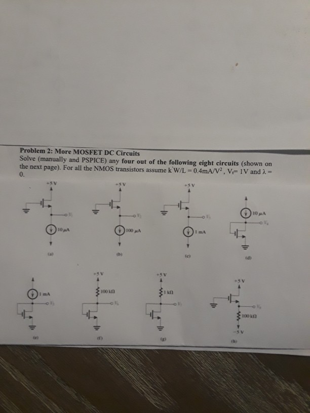 Solved Problem 2: More MOSFET DC Circuits Solve (manually | Chegg.com
