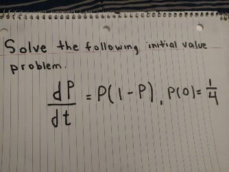 Solved Solve the following initial value problem. dP/dt = | Chegg.com