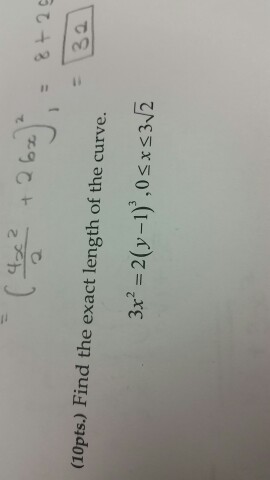Solved (opts.) Find the exact length of the curve. | Chegg.com