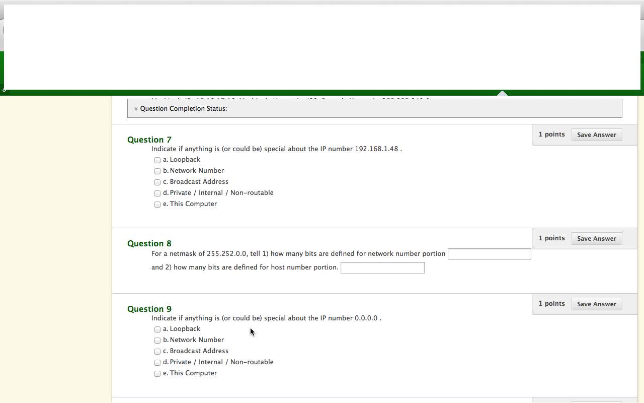 Solved Question Completion Status Question 7 Indicate if | Chegg.com