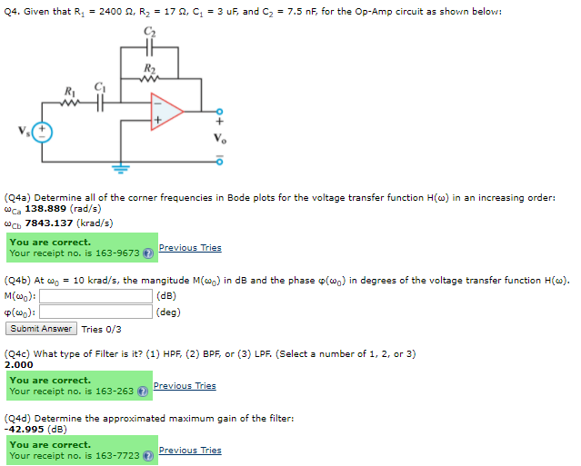 Solved Q4. Given that R1-2400 ?, R2-17 ?, C1-3 uF, and | Chegg.com