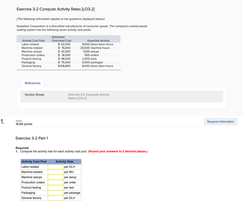 Solved Compute Activity Rates [LQ3-2] [The following | Chegg.com