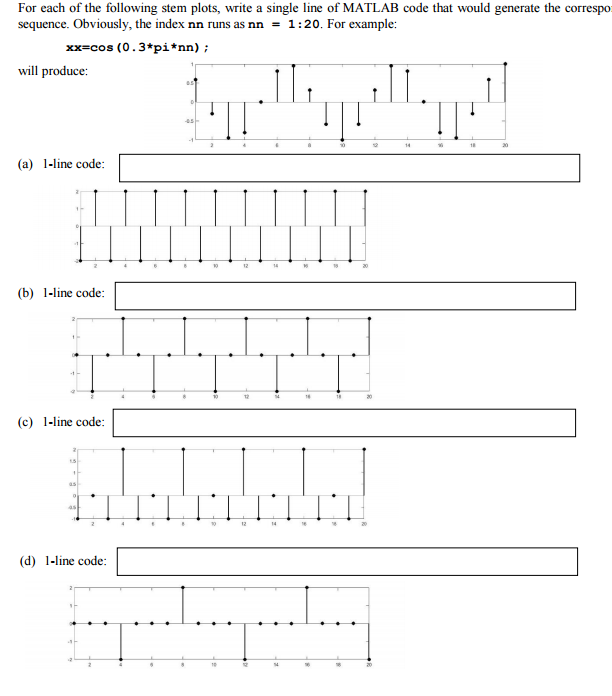 Solved For each of the following stem plots, write a single | Chegg.com