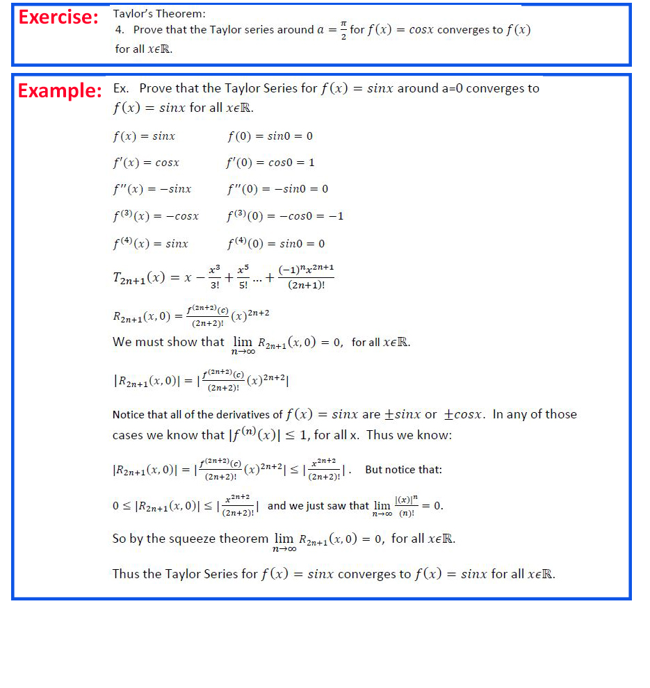 Solved Exercise: Tavlor's Theorem 4. Prove that the Taylor | Chegg.com