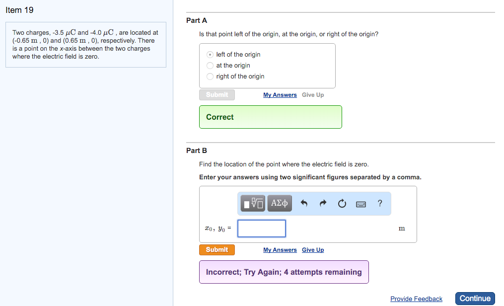 Solved Two charges, -3.5 muC and -4.0 muC, are located at | Chegg.com