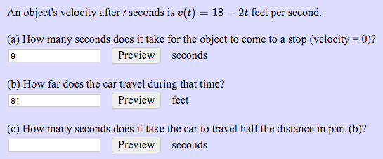 Solved An Objects Velocity After T Seconds Is V T 18 2t