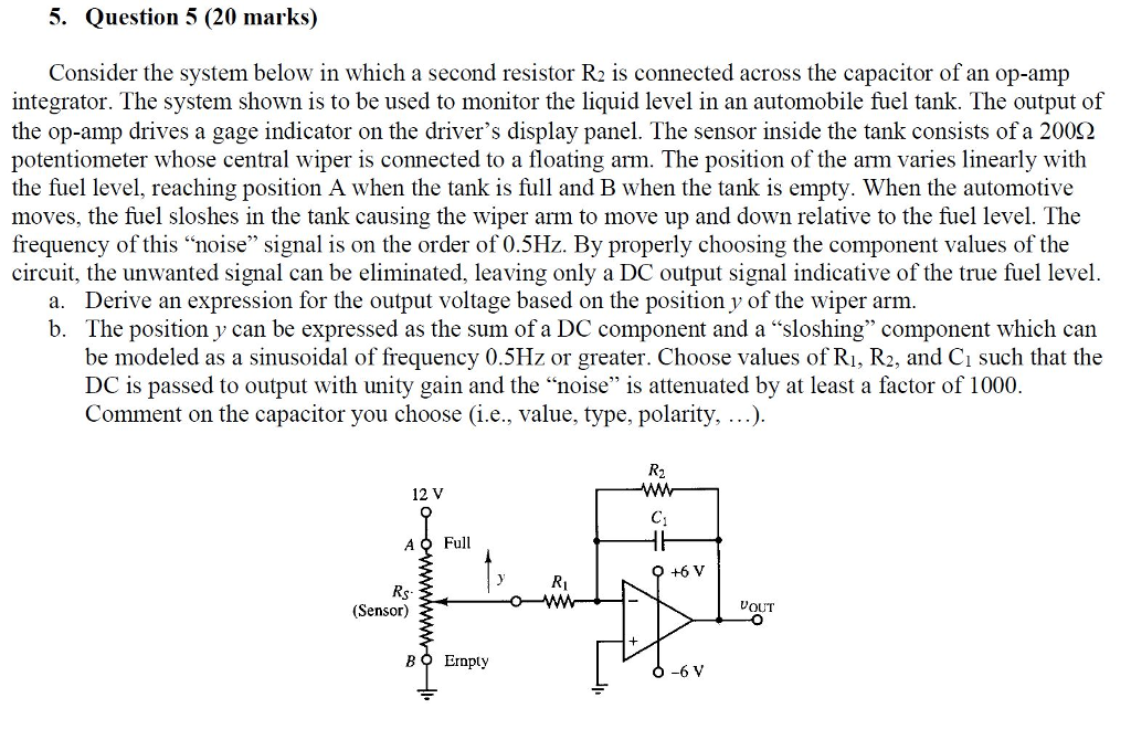 Solved 5. Question 5 (20 marks) Consider the system below in | Chegg.com